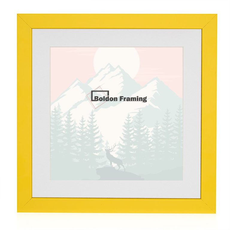Yellow Solid Wood Picture Frame With Mount From Our Beautiful Rainbow ...