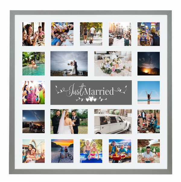 Multi aperture Wedding Photo Frame|Just Married Photo Collage