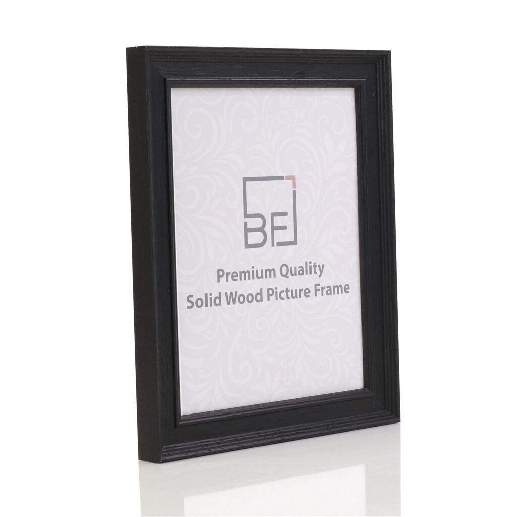 12"x10" Black Solid Wood Picture Frame, Stepped Profile From Our ...