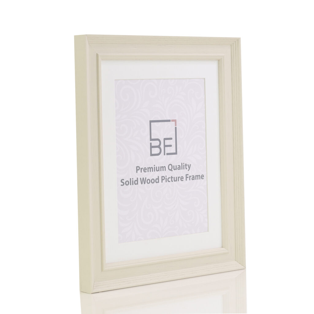 A4 Cream Solid Wood Picture Frame With White Mount To Fit A5 Picture ...