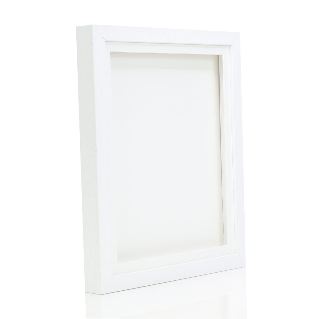 20x16 White Solid Wood 3D Deep Box Picture Frame