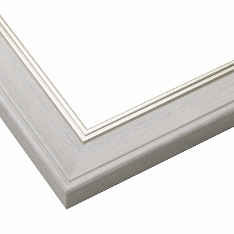 Dove Grey Picture Frame with Silvery Accent Line