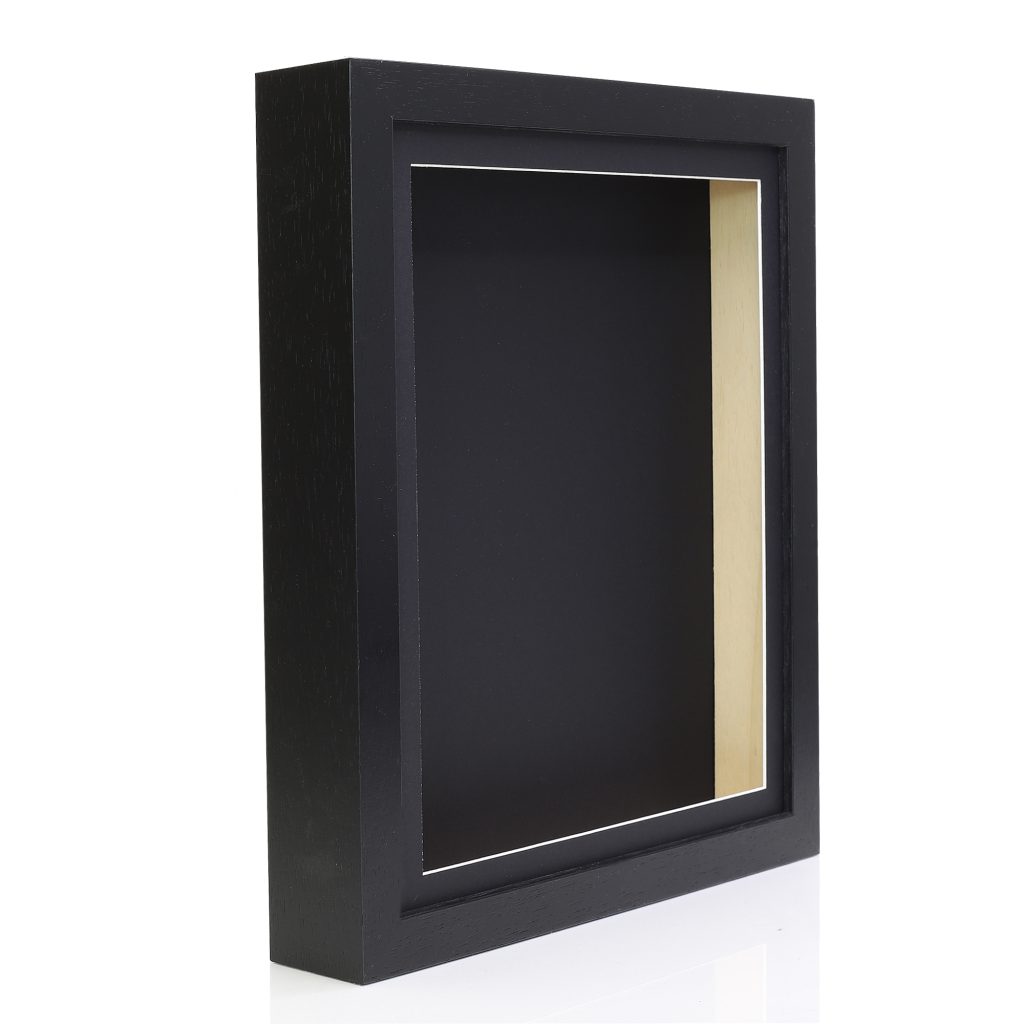24x12" Black Solid Wood 1.5" Extra Deep Box Frame Display Memory Box ...