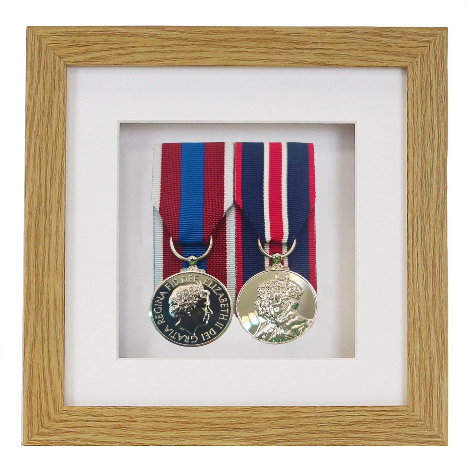 Oak Effect Court Mounted Medal Frame For 2 War, Military/Sports Medals ...