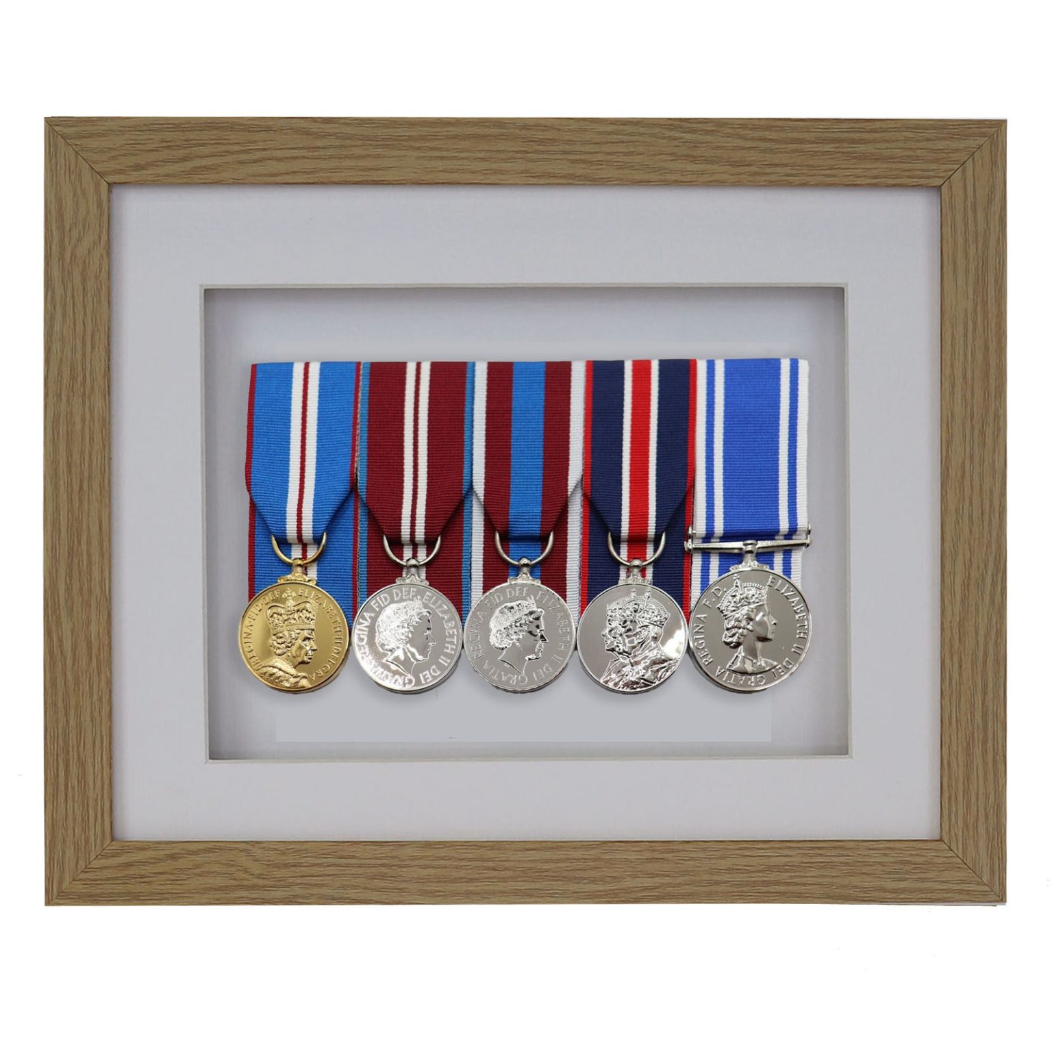 Oak Effect Court Mounted Medal Frame For 5 War, Military/Sports Medals ...